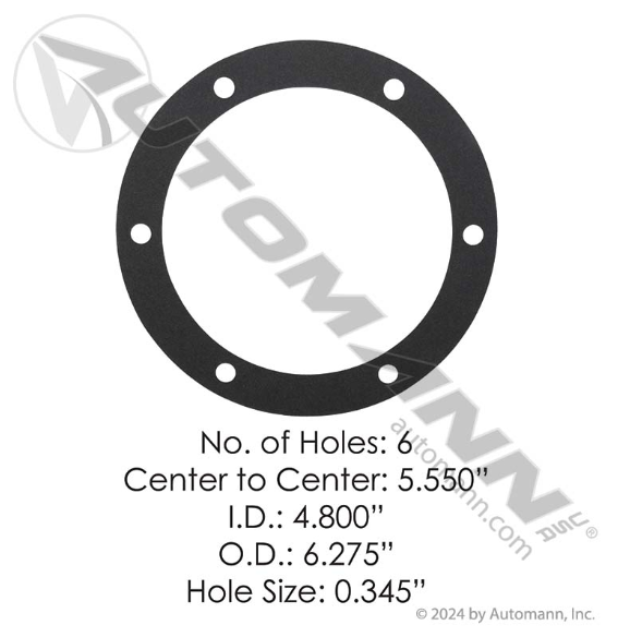Automann 180.10619.1 6 Hole Hub Cap Gasket_Replaces Stemco 330-3009 ...